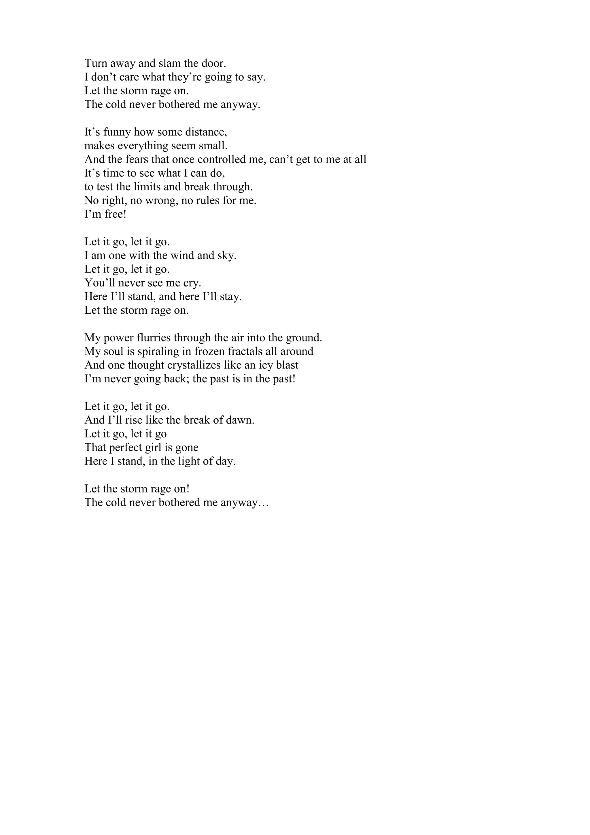 Let it go frozen | PDF