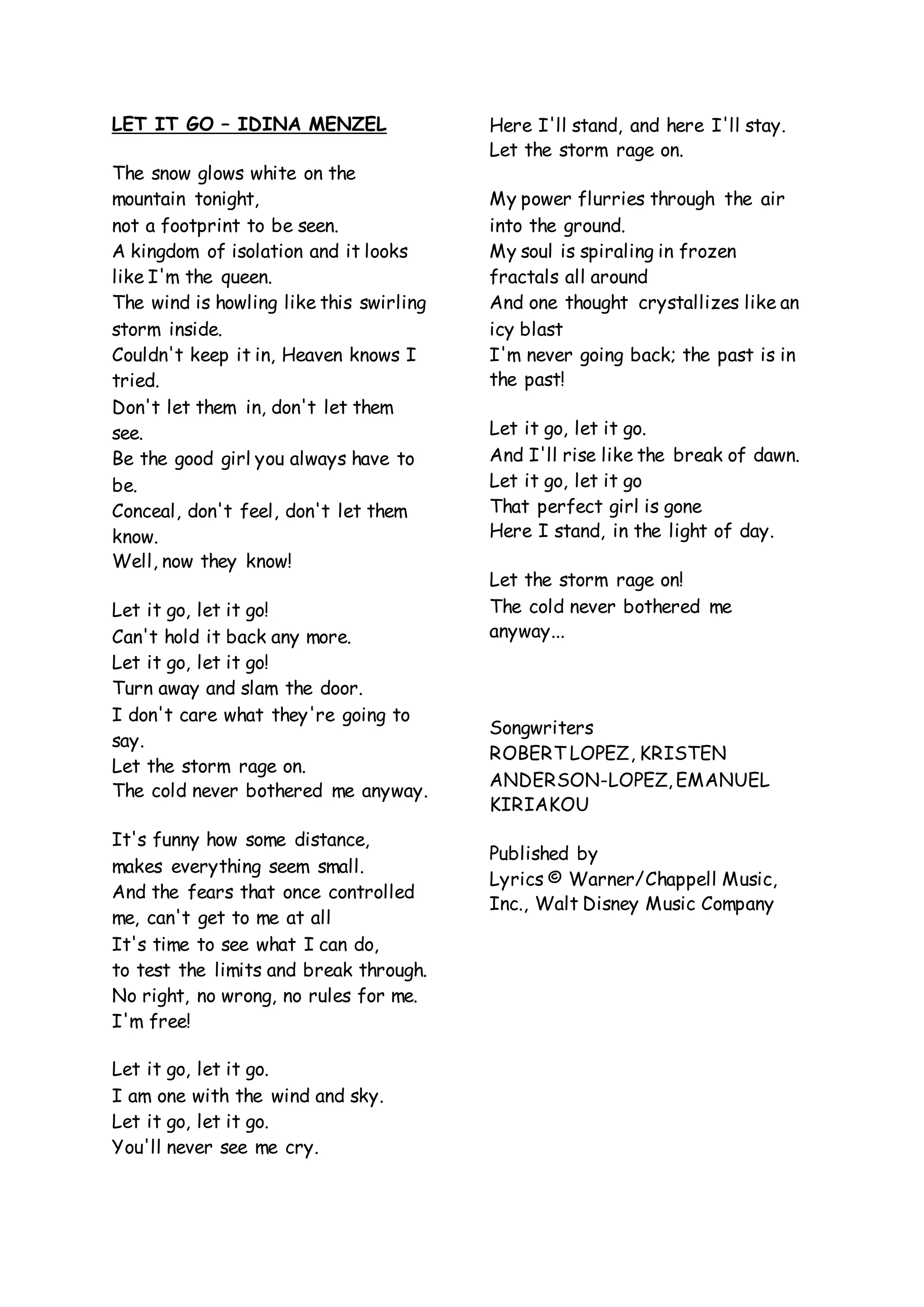 Let it go | DOCX
