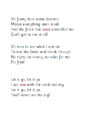 Let It Go Frozen Lyrics Full Song