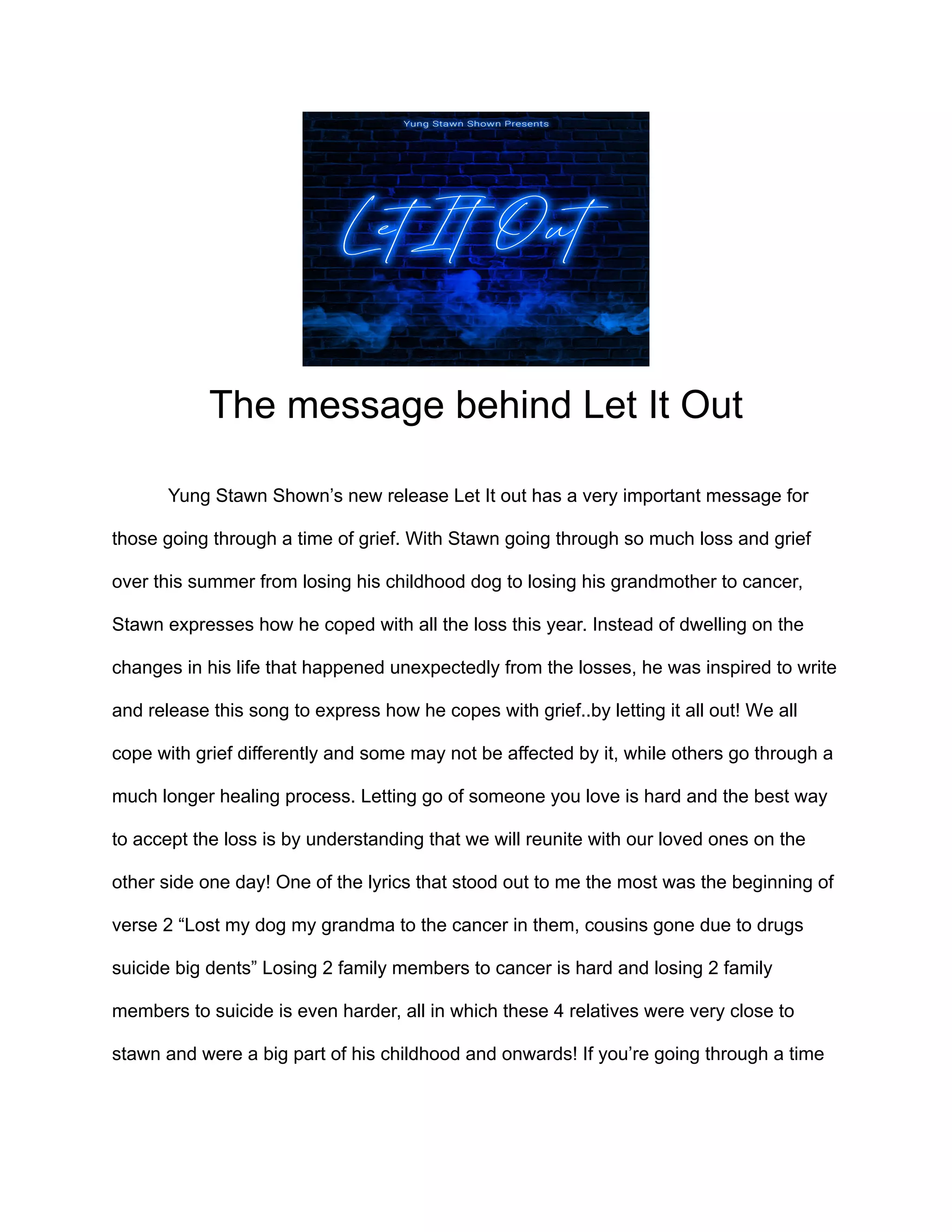 Let it out blog post | PDF