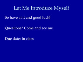 Let me introduce myself | PPT