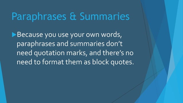 Paraphrases & Summaries (APA) | PPTX