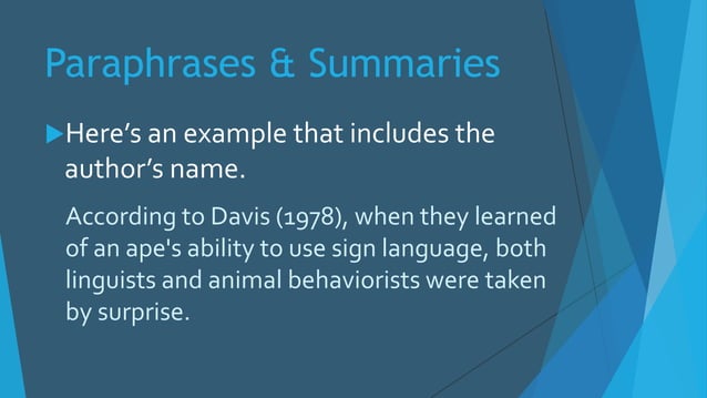 Paraphrases & Summaries (APA) | PPTX