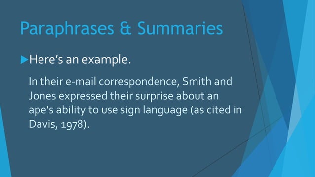 Paraphrases & Summaries (APA) | PPT