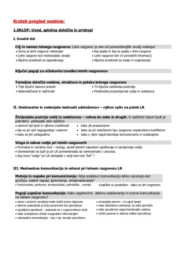 DELAVNICA: Letni razgovori kot orodje vodenja in motiviranja