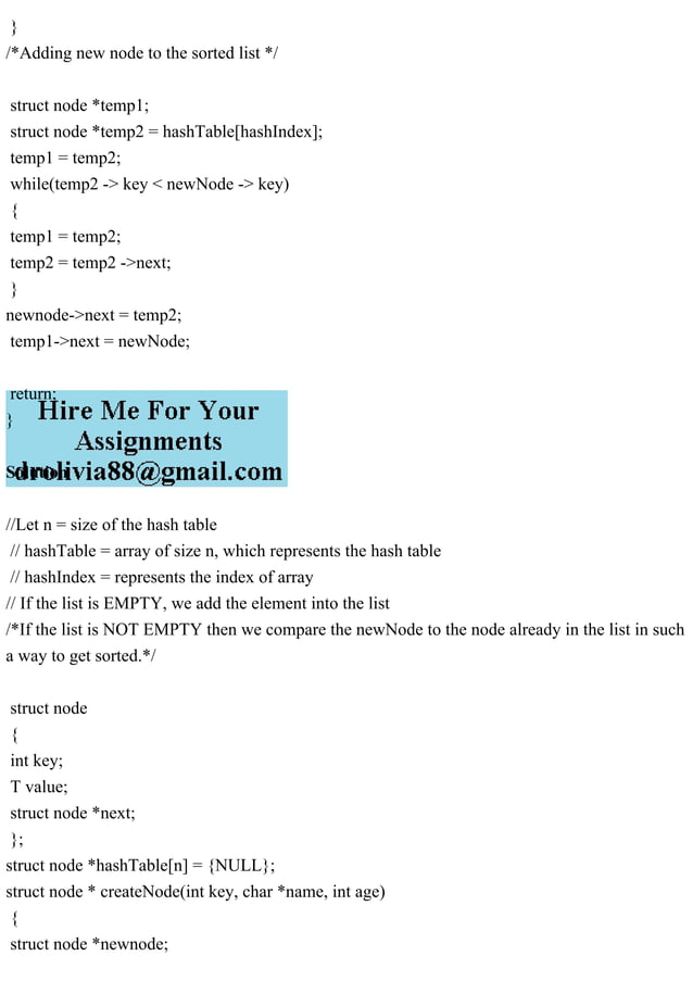 Let N Size Of The Hash Table Hashtable Array Of Size N Wpdf