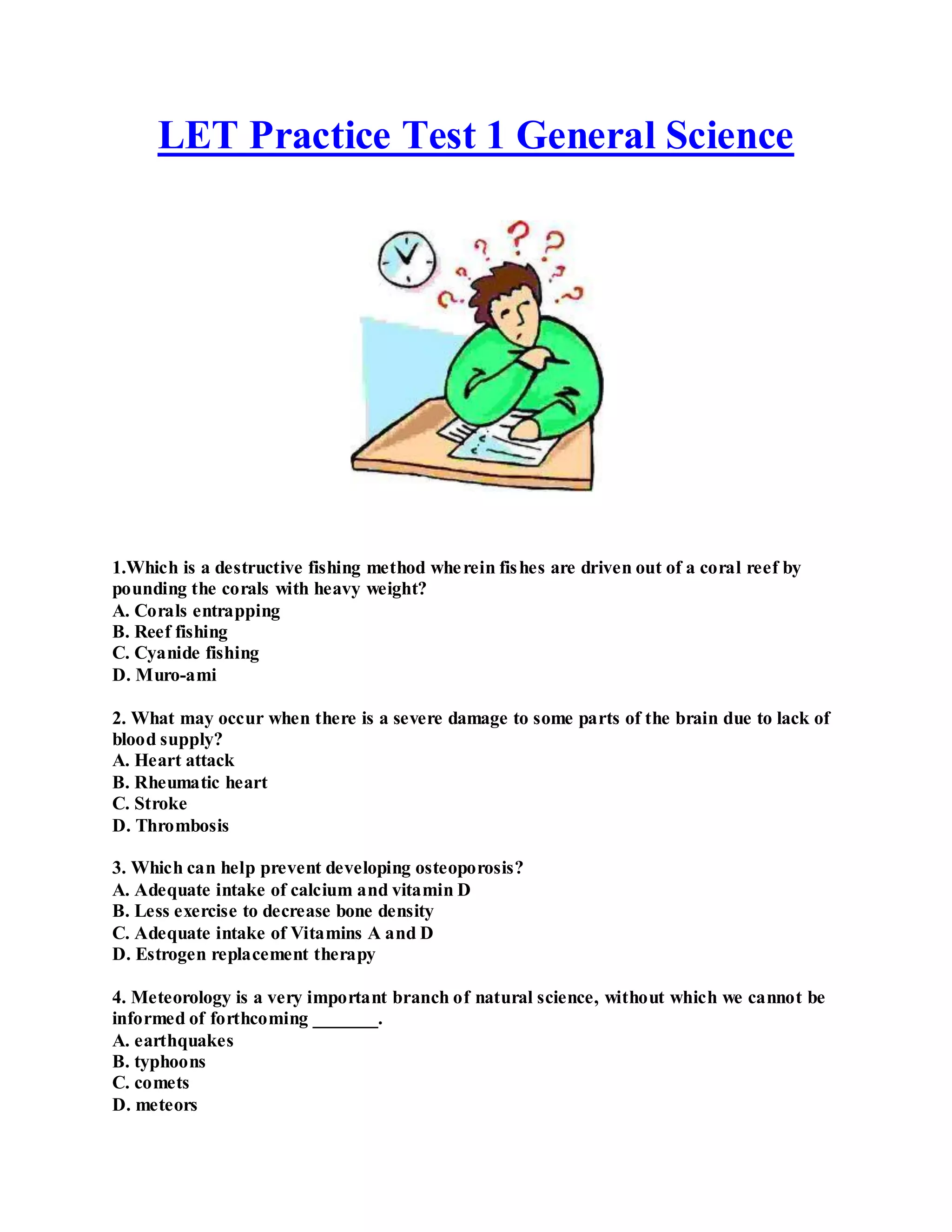 Let practice test 1 general science | PDF