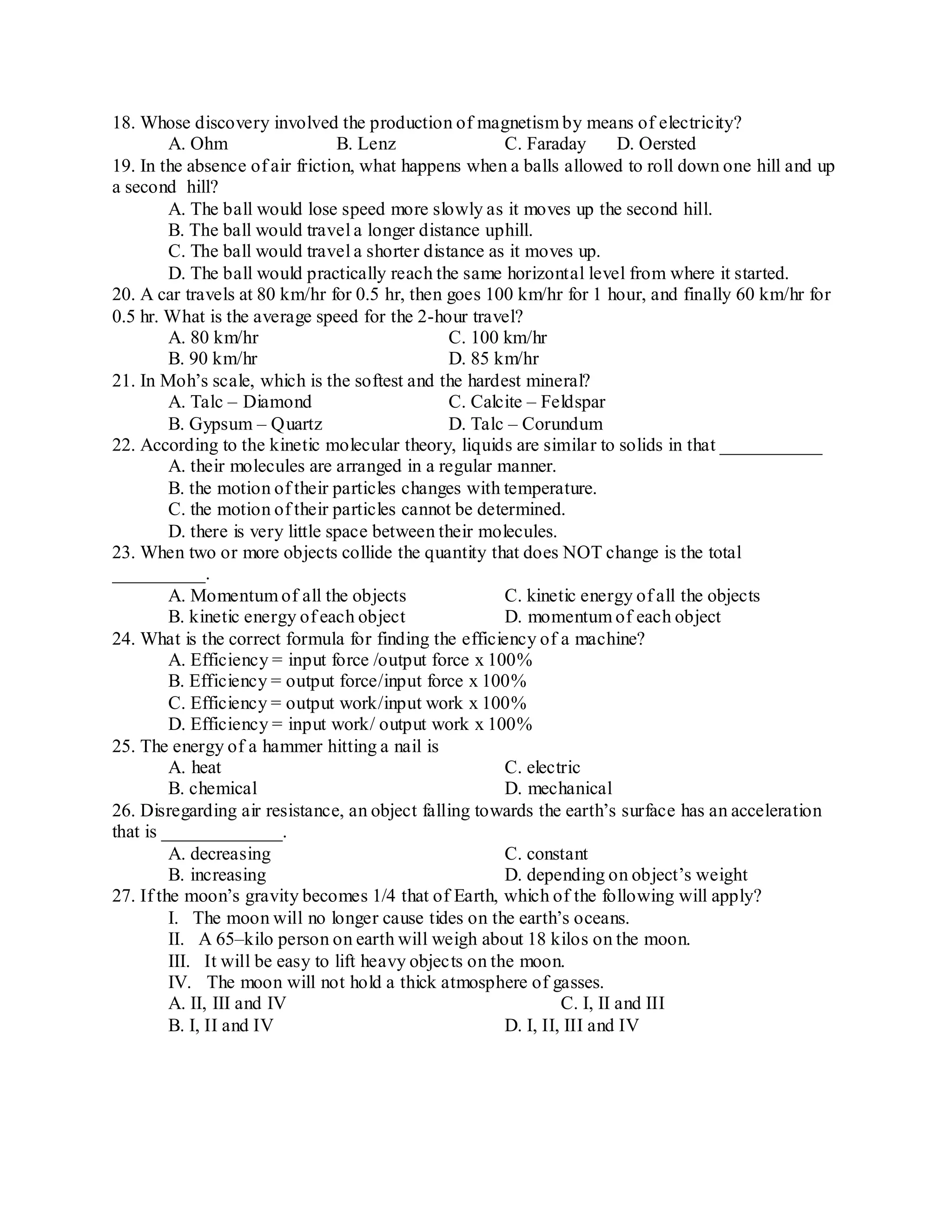 Let practice test in physical science | PDF