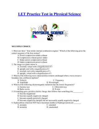 Let practice test in physical science | PDF