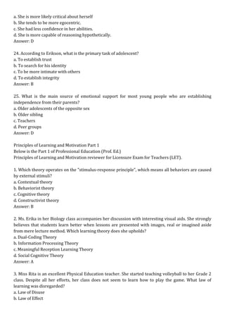 Let prof ed reviewer | PDF