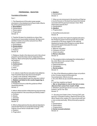 Let professional education | DOCX | Secondary Education | Education