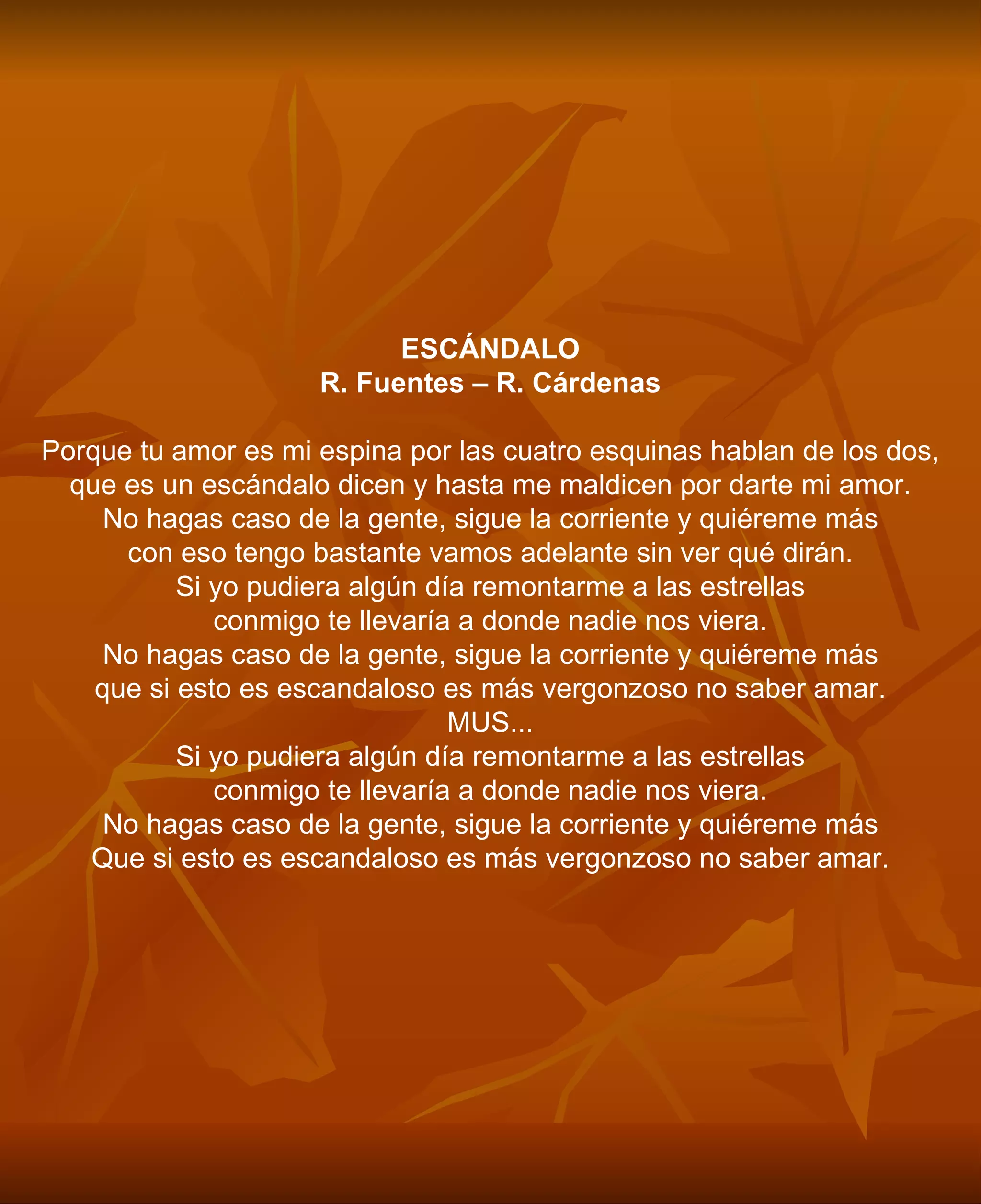 letra de las canciones con E | PPT