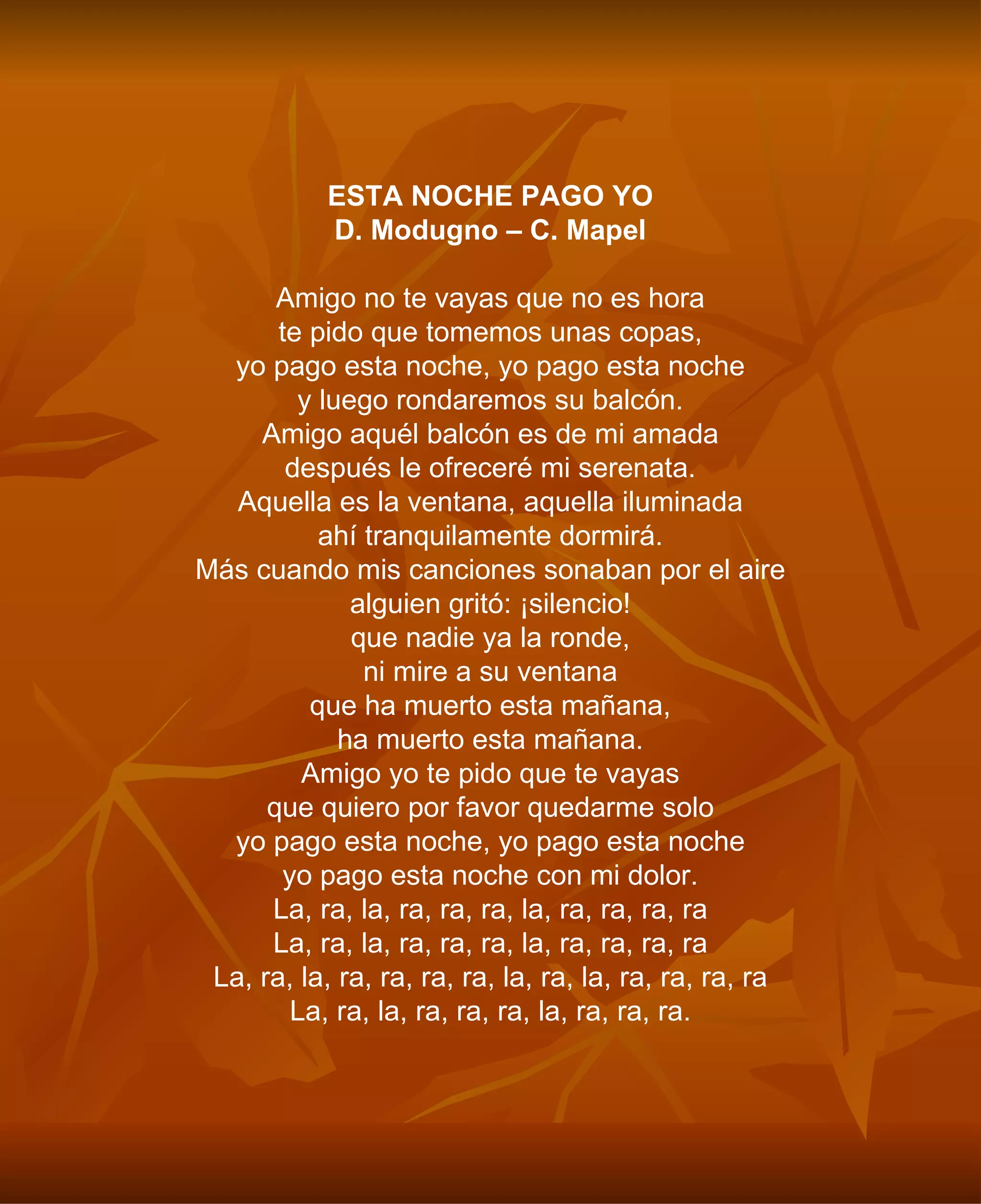 letra de las canciones con E | PPT