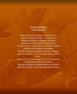 letra de las canciones con N | PPT