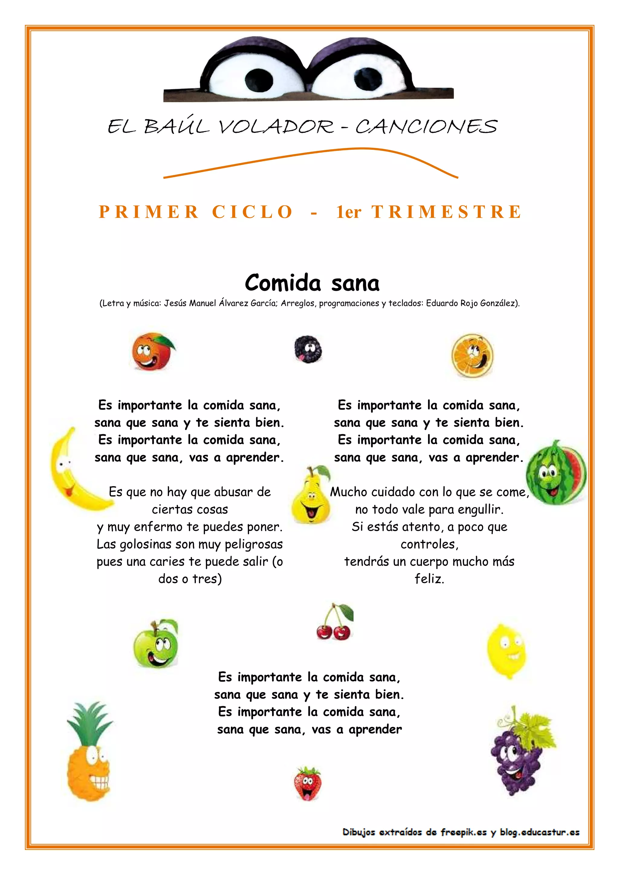 Letra comida sana | PDF