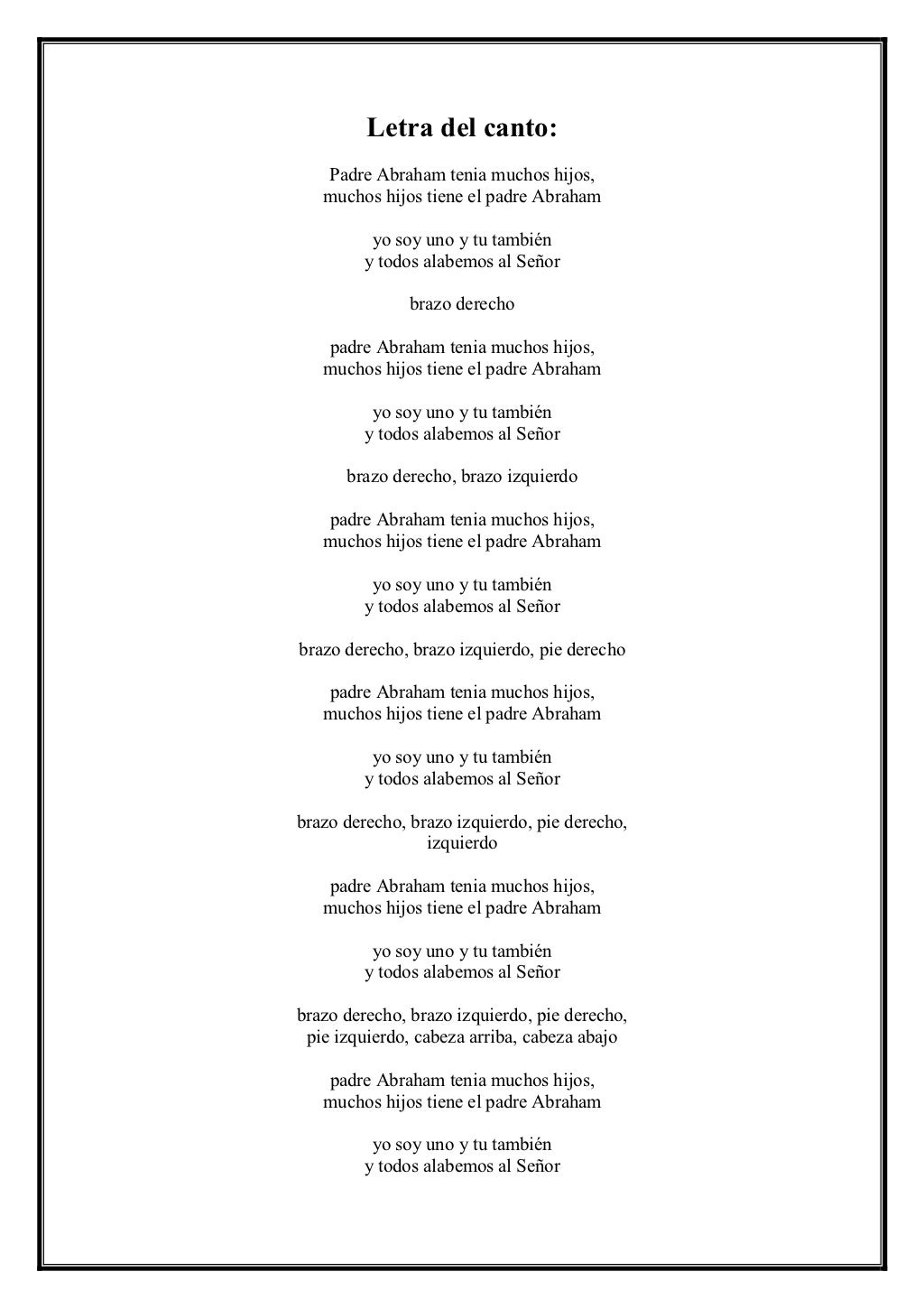Letra del canto1