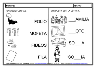 LETRA F.pdf actividades letra f muy facil | PDF