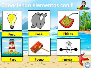 LETRA F ( INTERACTIVA).pptx para niños y niñas | PPTX