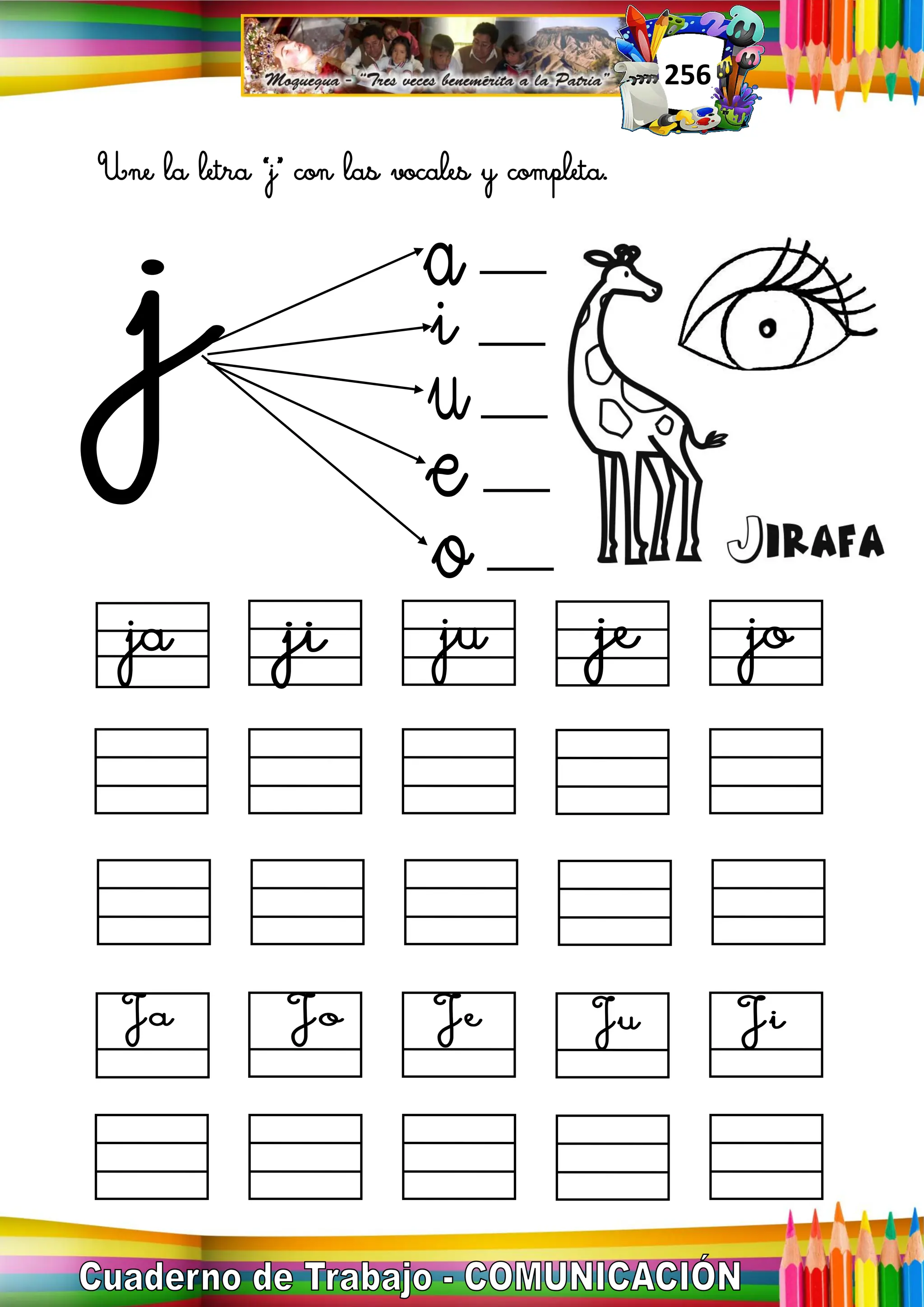 Practica De La Letra J