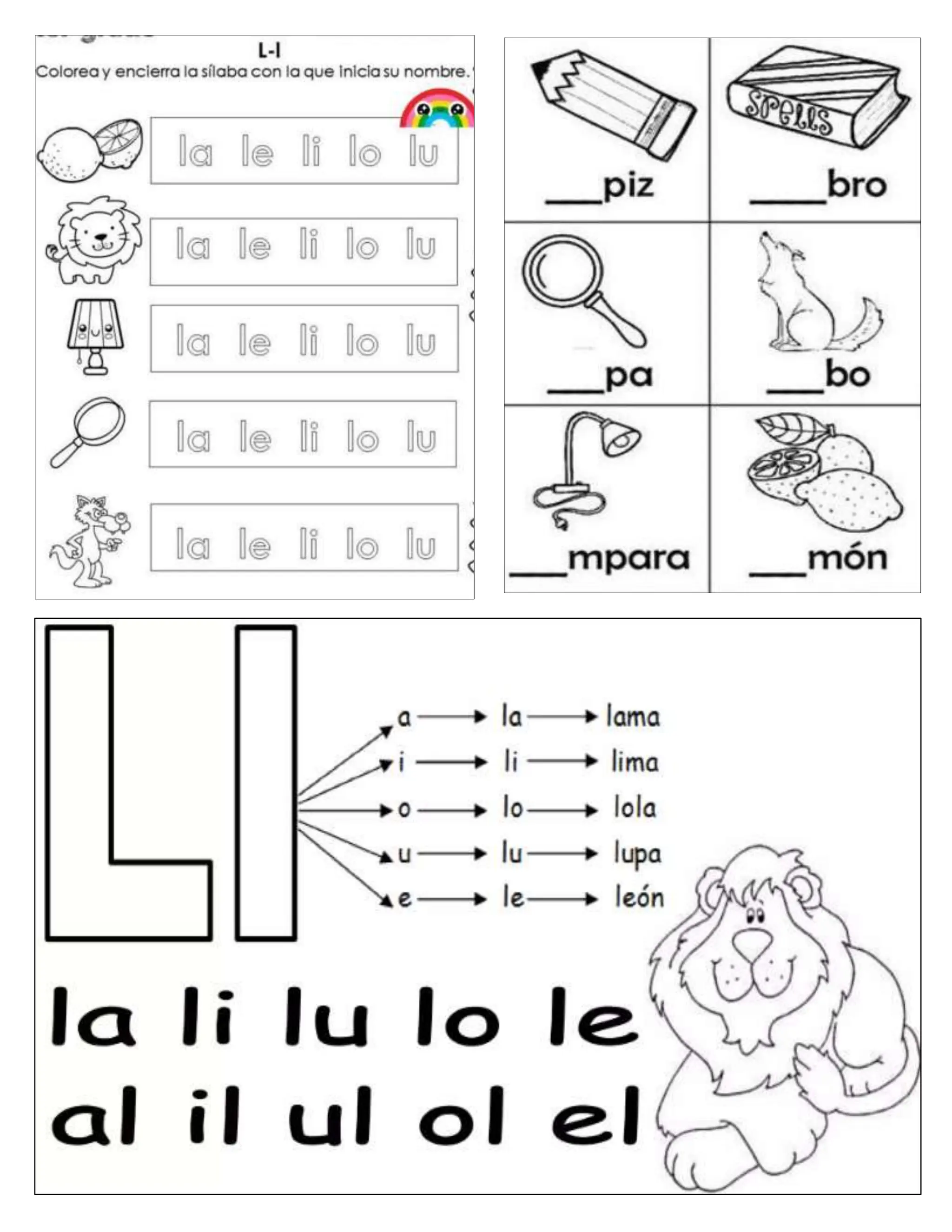 LETRA L actividades preescolar educación inicial | DOCX