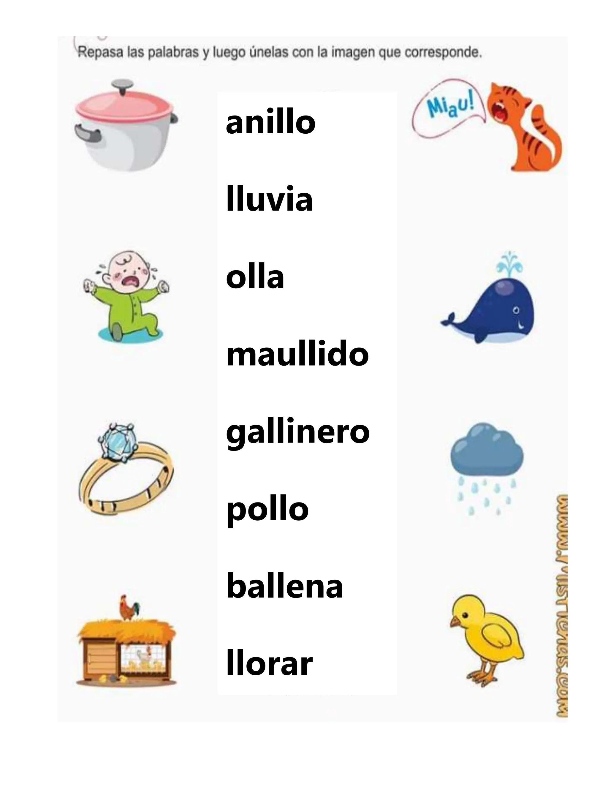 Ejercicios con la letra LL-ll para niños de primer grado en proceso de ...