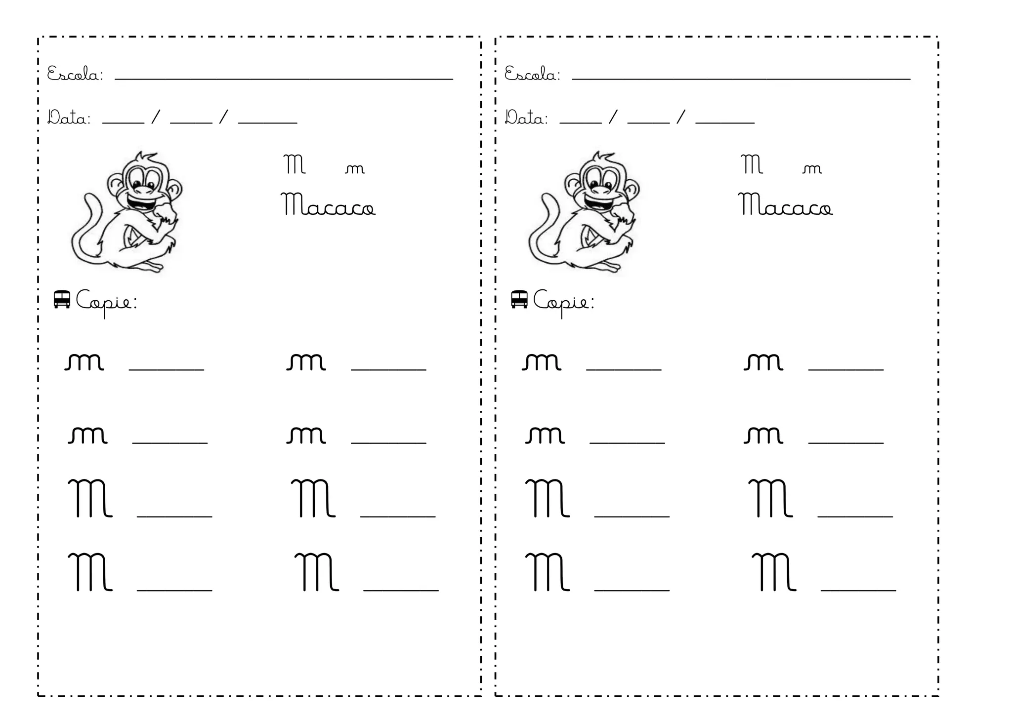 Letra m cursiva | PDF