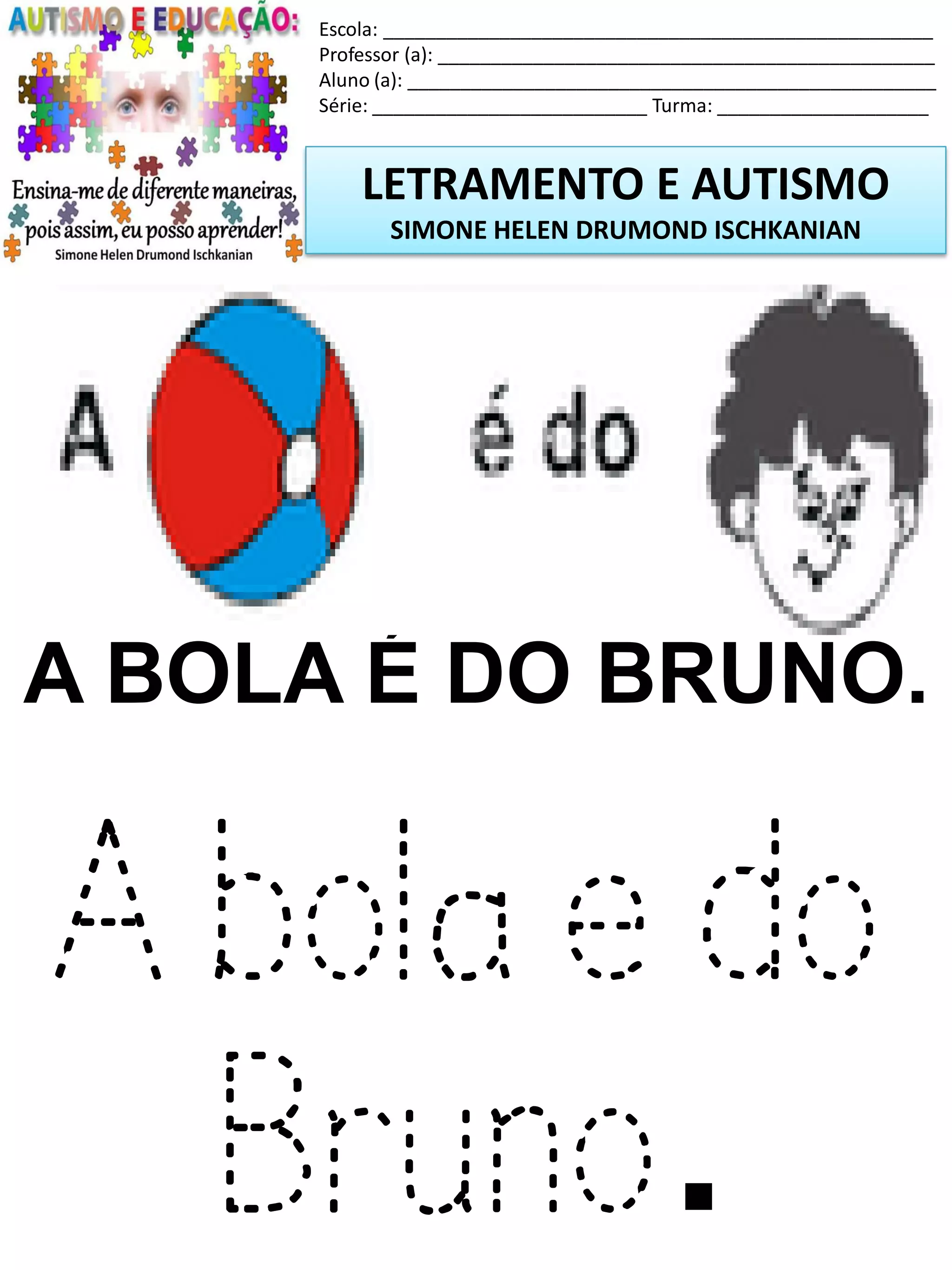 Letramento e autismo frases pontilhadas | PDF