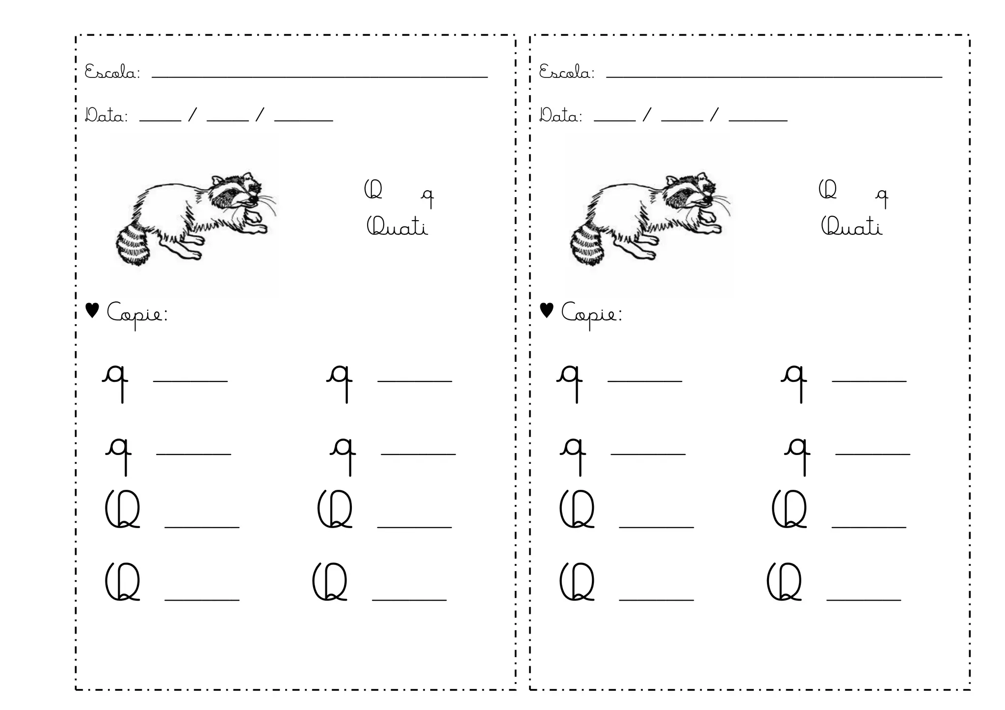 Letra q cursiva | PDF