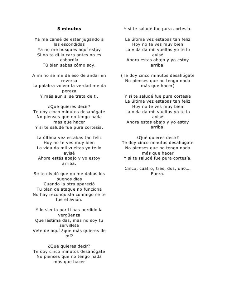 Letras de canciones - Imagui