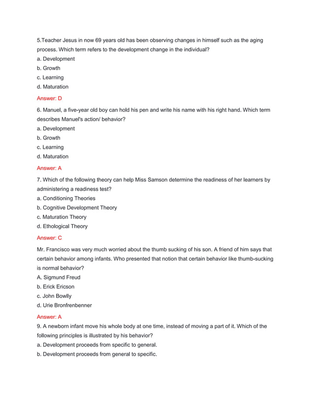 LET REVIEWER - Child and adolescent.docx | Parenting Babies and ...