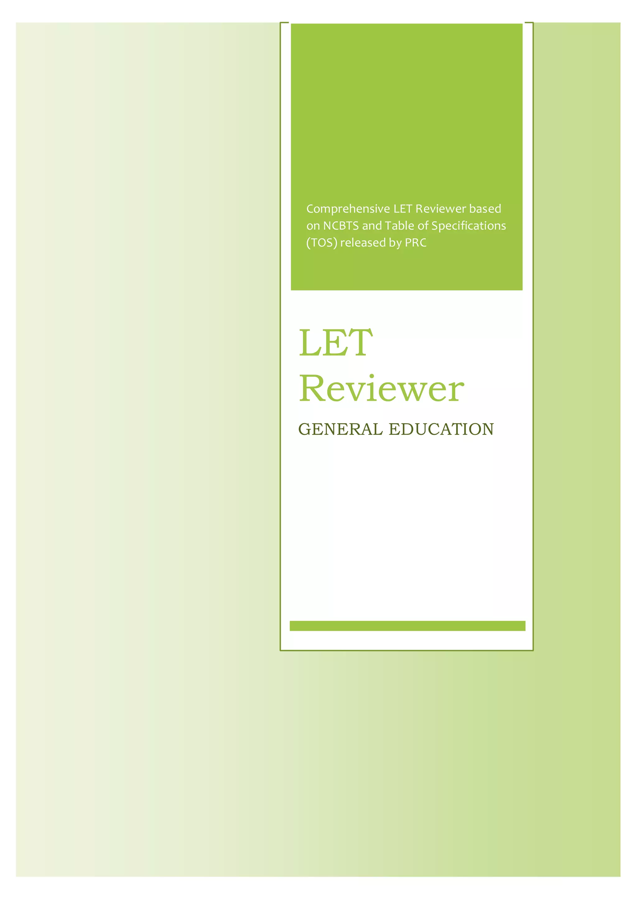 LET Reviewer - General Education | PDF