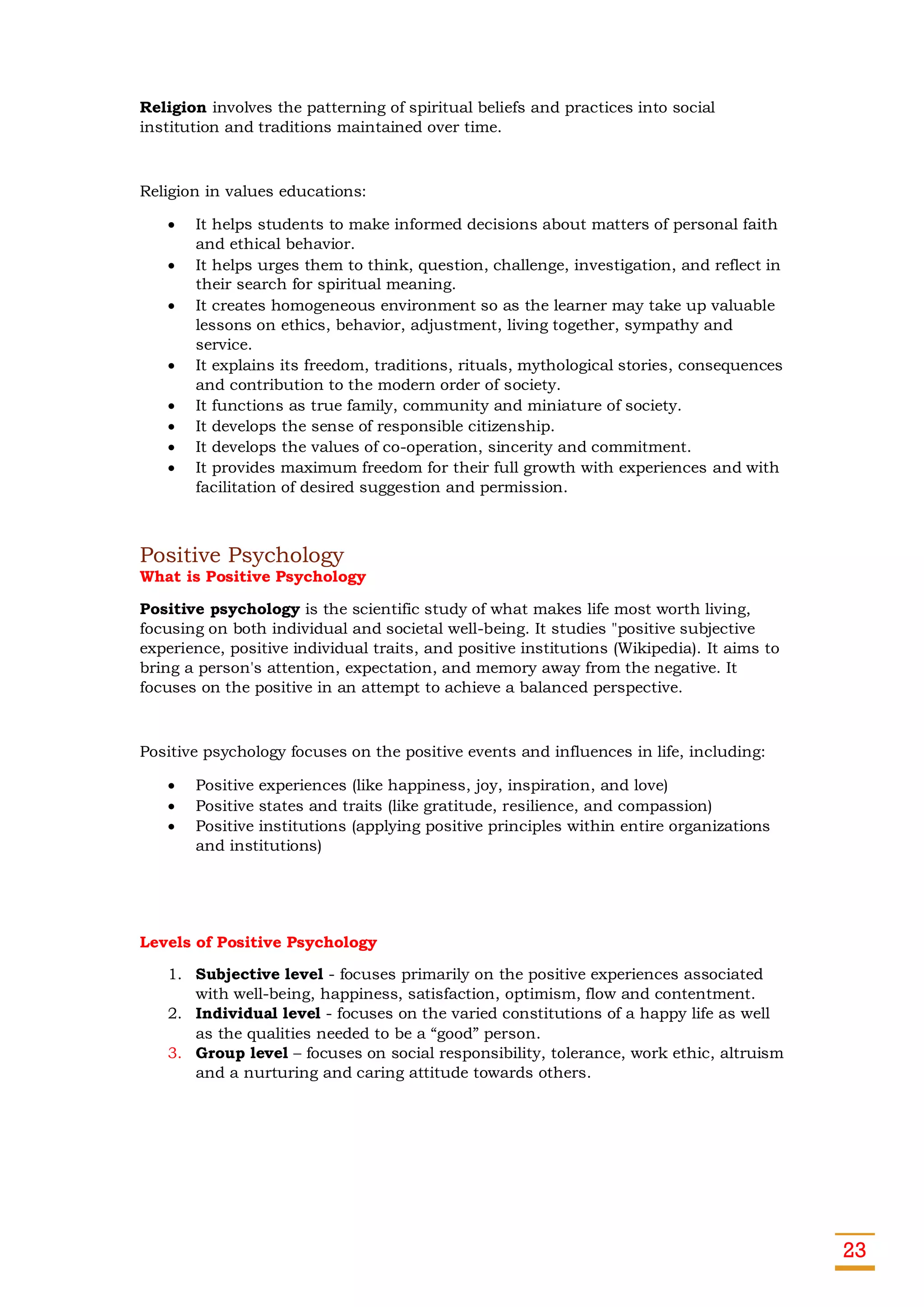 LET Reviewer - Values Education | PDF