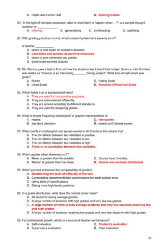 Professional Education reviewer for PRC-LET or BLEPT Examination | PDF