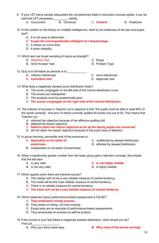 Professional Education reviewer for PRC-LET or BLEPT Examination | PDF