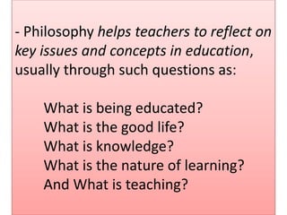Let review on philosophy of education | PPTX