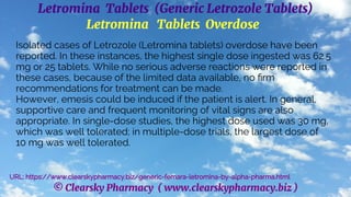 Letromina Tablets by Alpha-pharma (Generic Letrozole Tablets) | PPT