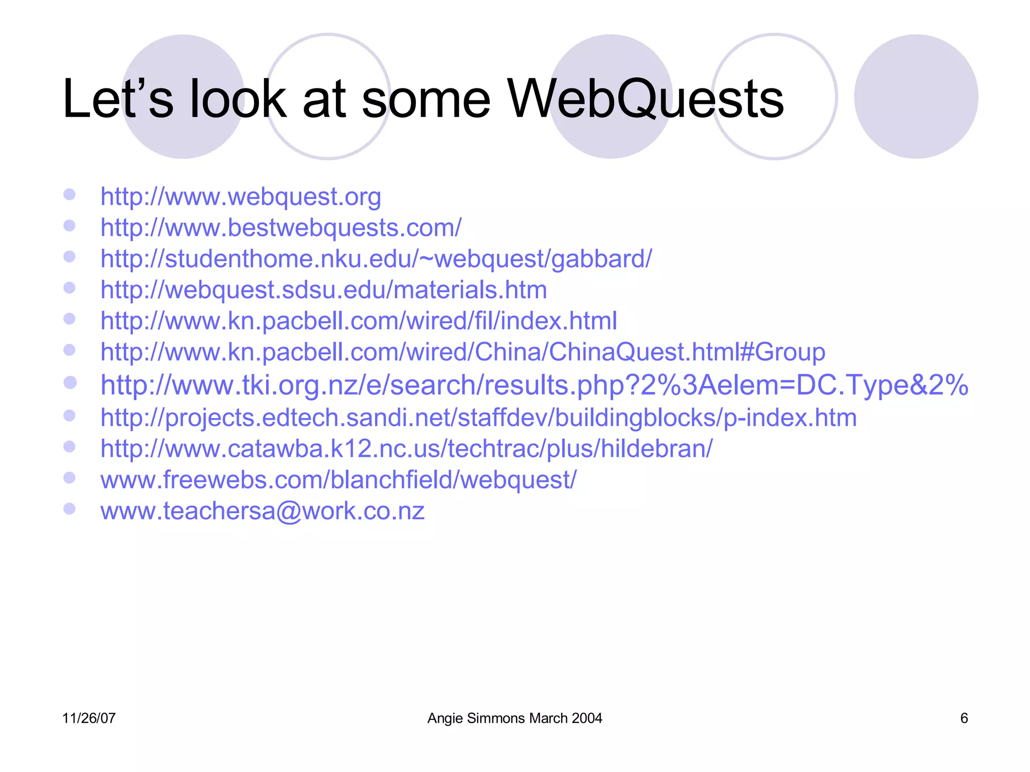 Lets Look At Webquests | PPT