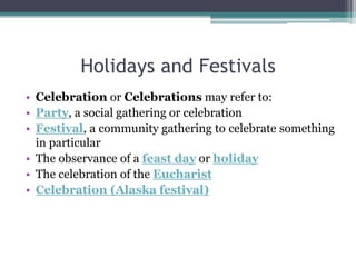 Celebrations | PPT