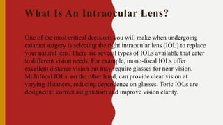 Let’s Choose the Right Intraocular Lens for your Cataract Surgery.pptx