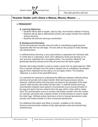 Lets clone a mouse | PDF
