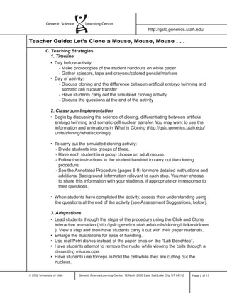 Lets clone a mouse | PDF