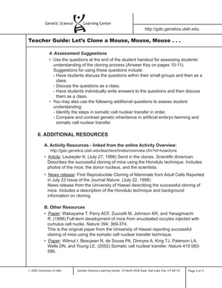 Lets clone a mouse | PDF