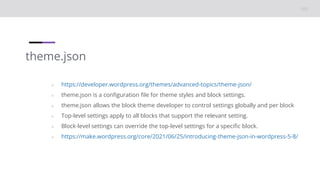 Let's code! Diving into theme.json
