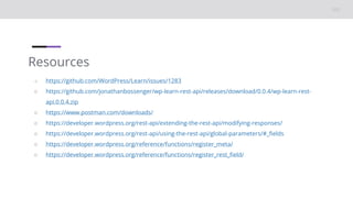 Let's code: extending the WP REST API - modifying responses | PPT