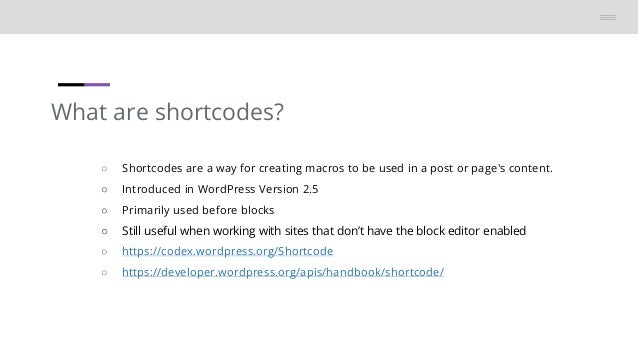 Let's code! Shortcodes | PPT