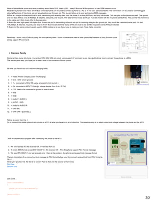 Interfacing old mobile phone siemens nokiasony ericsson with pic or ...
