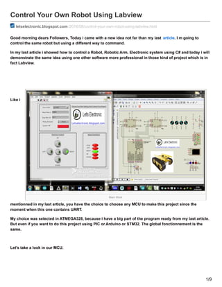 How To make your own Robot And control it using labview | PDF ...