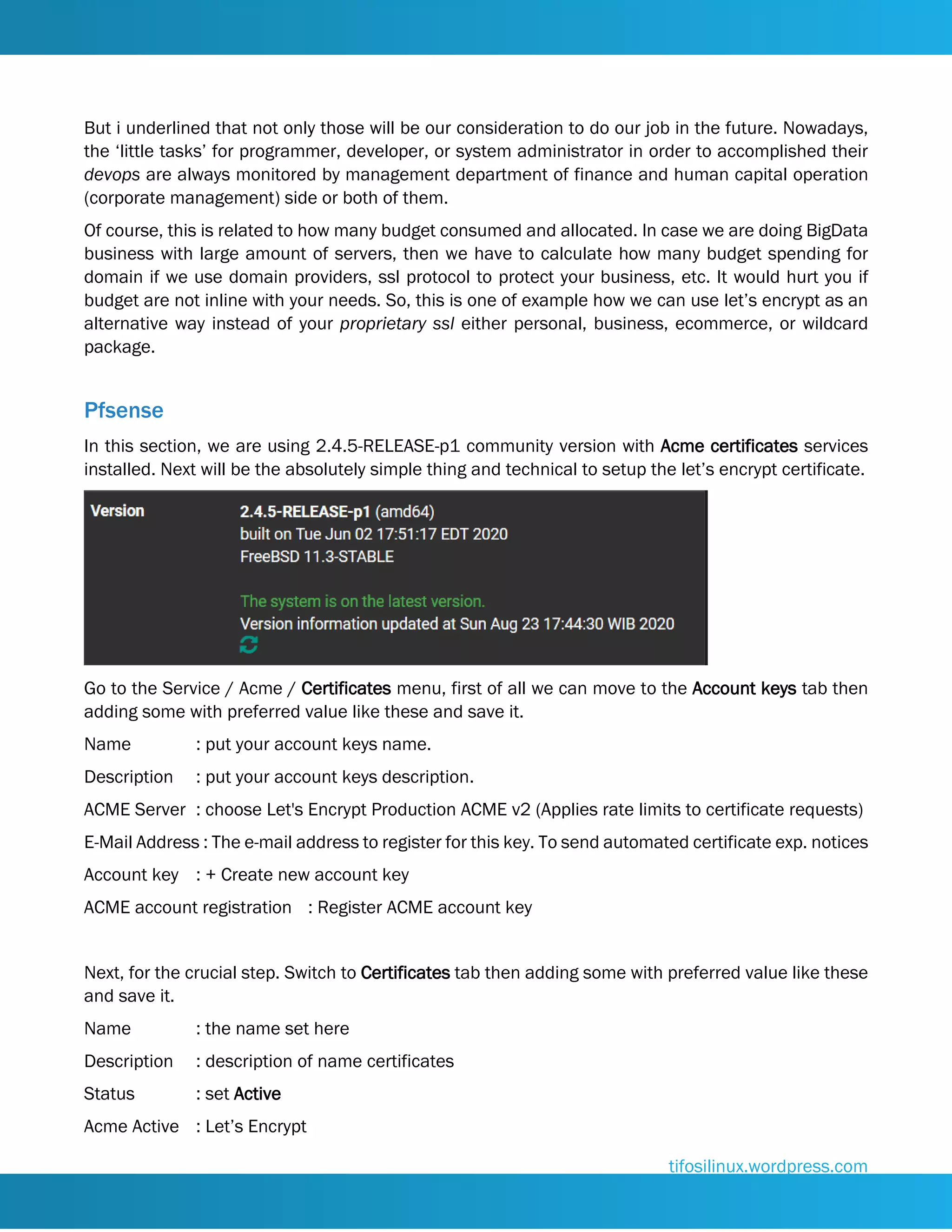 Letsencrypt with pfsense | PDF