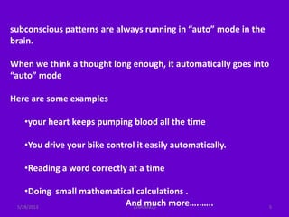 Lets explore the power of subconsious mind | PPTX
