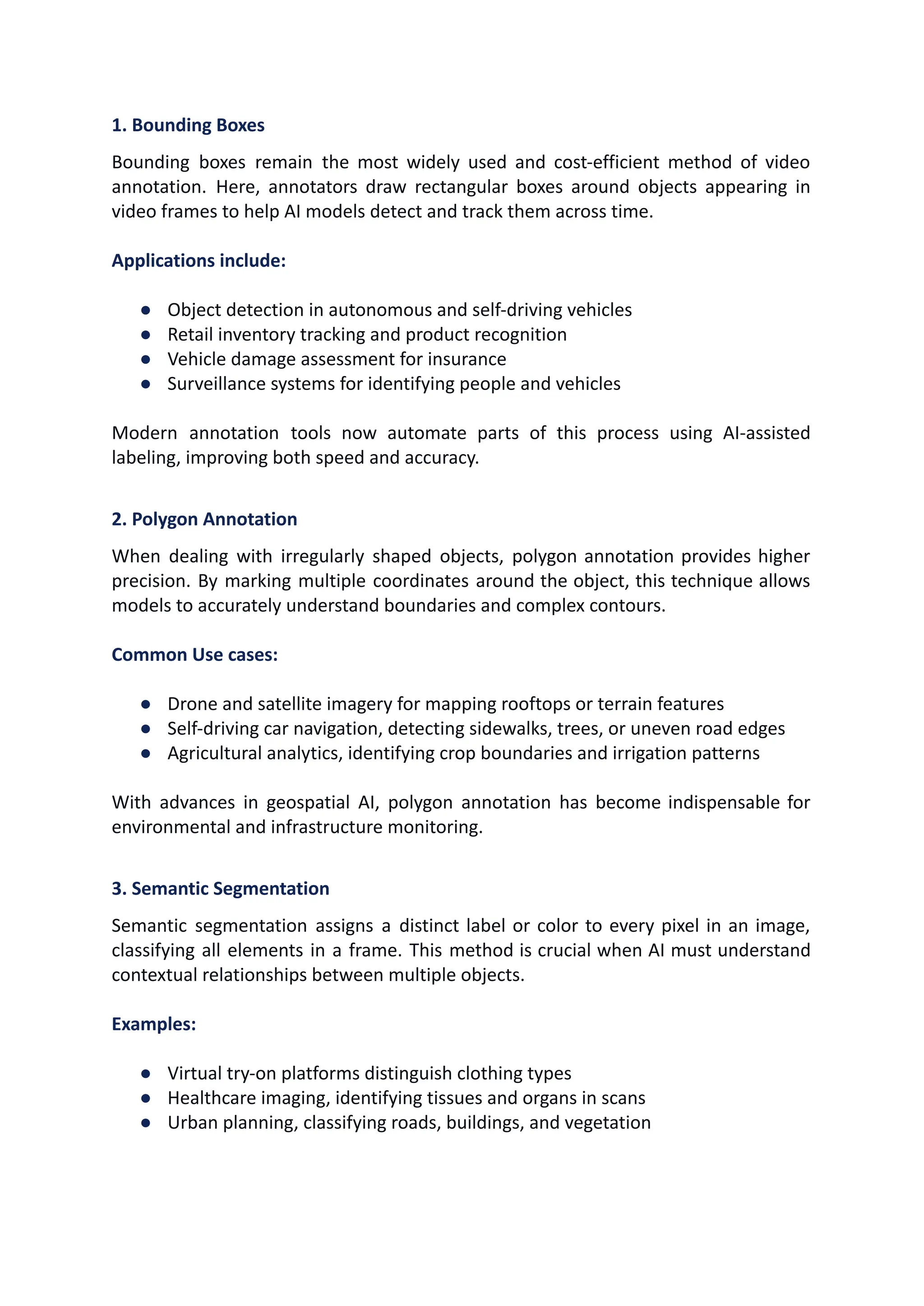Let's Explore the Various Types of Video Annotations and Their Applications | PDF